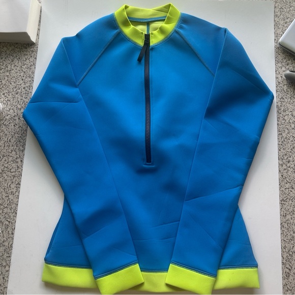 J. Crew | Swim | J Crew Neon Yellow And Blue Rash Guard Small Size ...